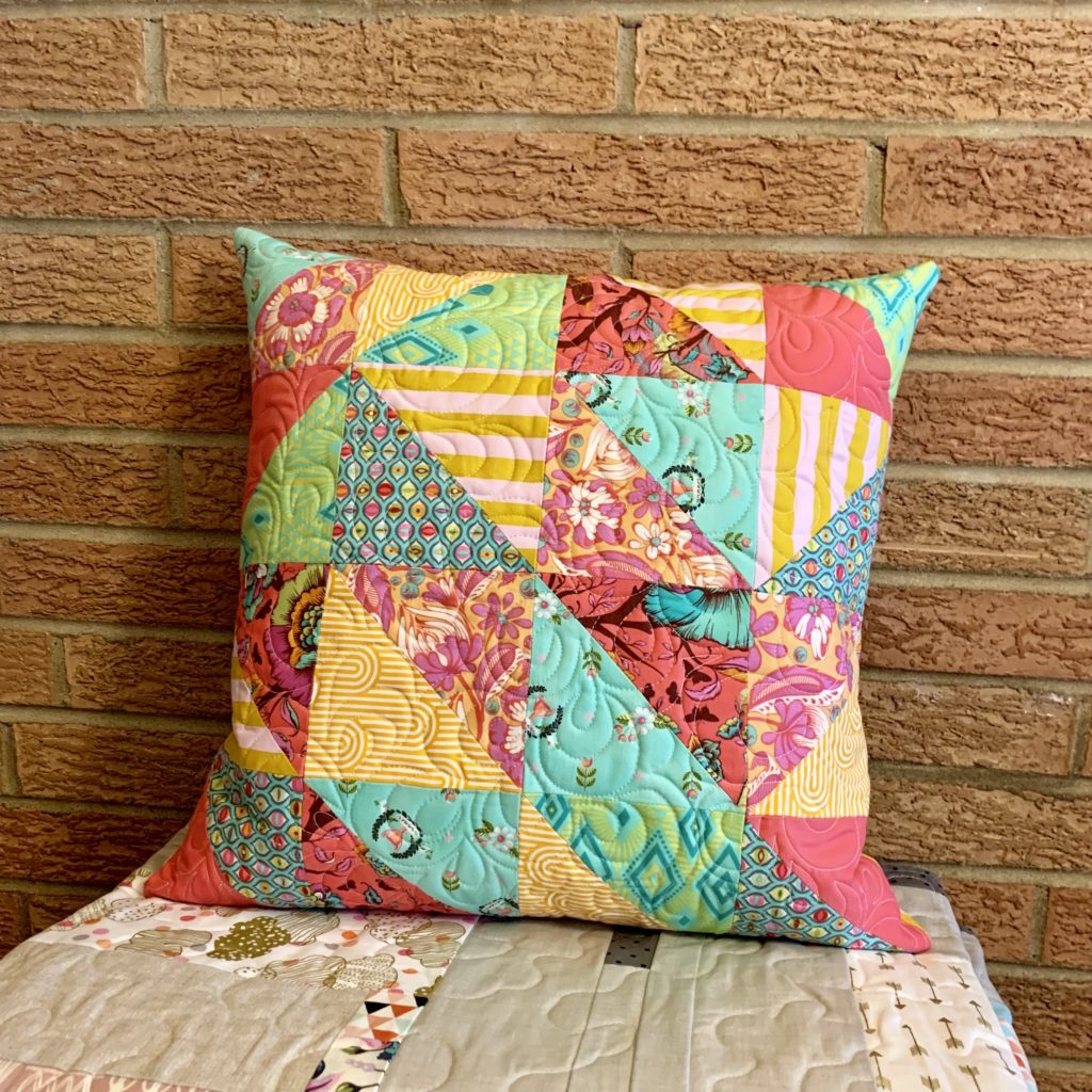 Colorful Half Square Triangle Pillow
